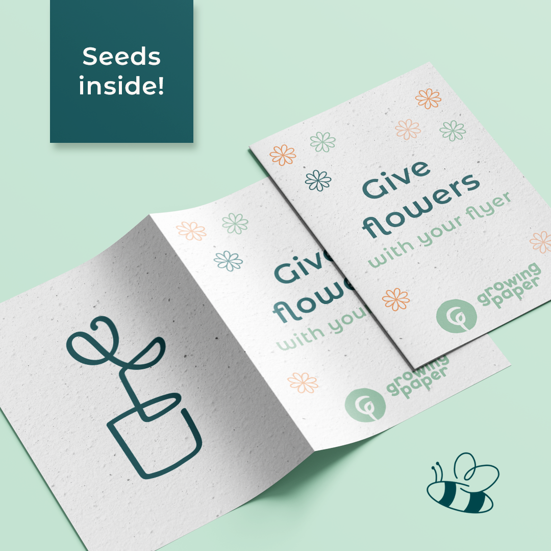 Custom seed paper folded flyers - Growingpaper