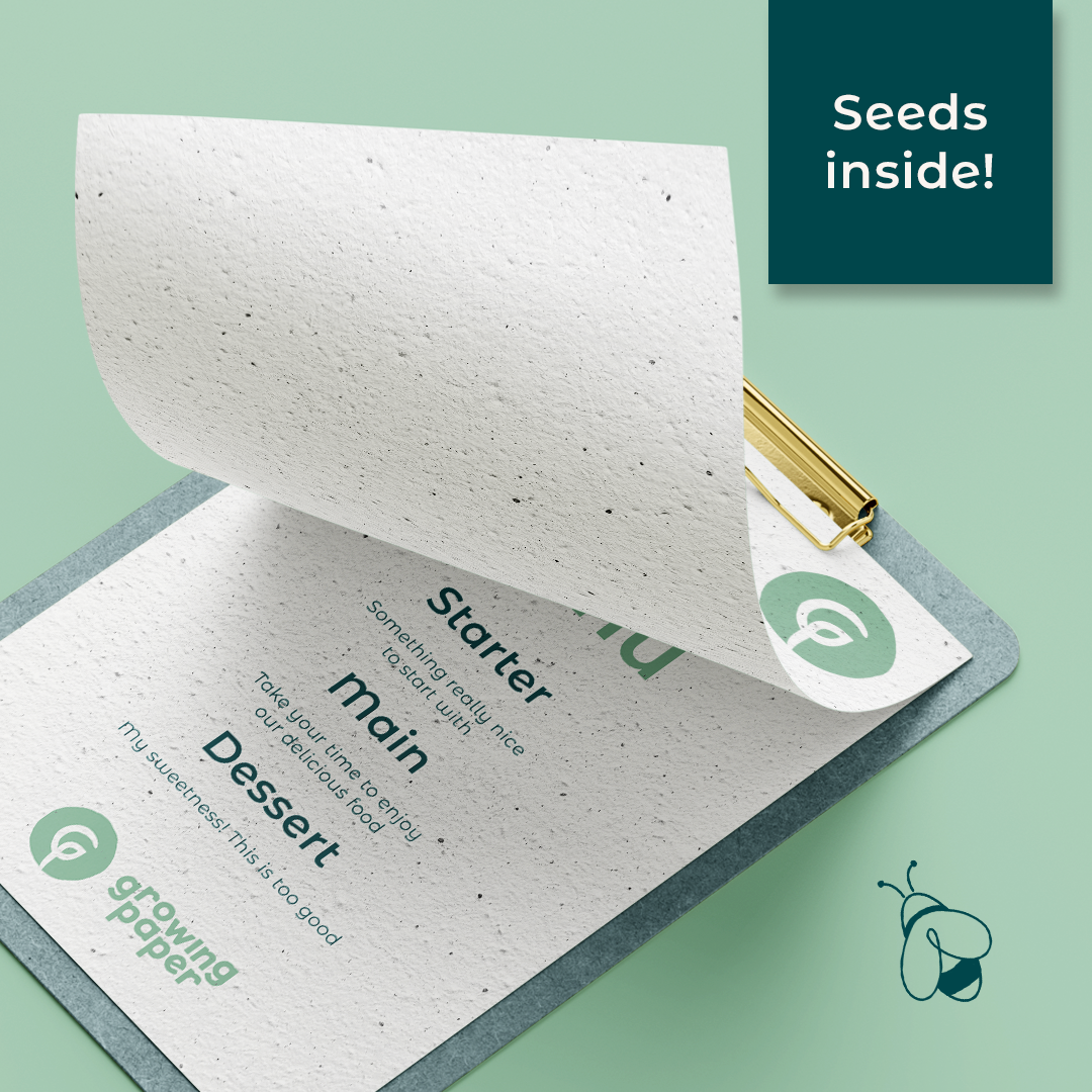 Custom seed paper menus - Growingpaper